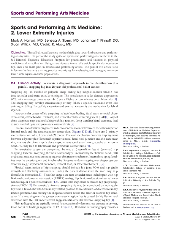 (PDF) Sports and Performing Arts Medicine: 2. Lower Extremity Injuries