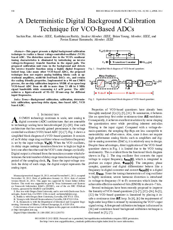 (PDF) A Deterministic Digital Background Calibration Technique for VCO-Based ADCs
