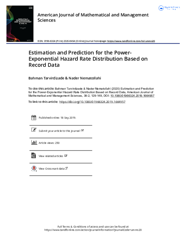 (PDF) Estimation and Prediction for the Power-Exponential Hazard Rate ...