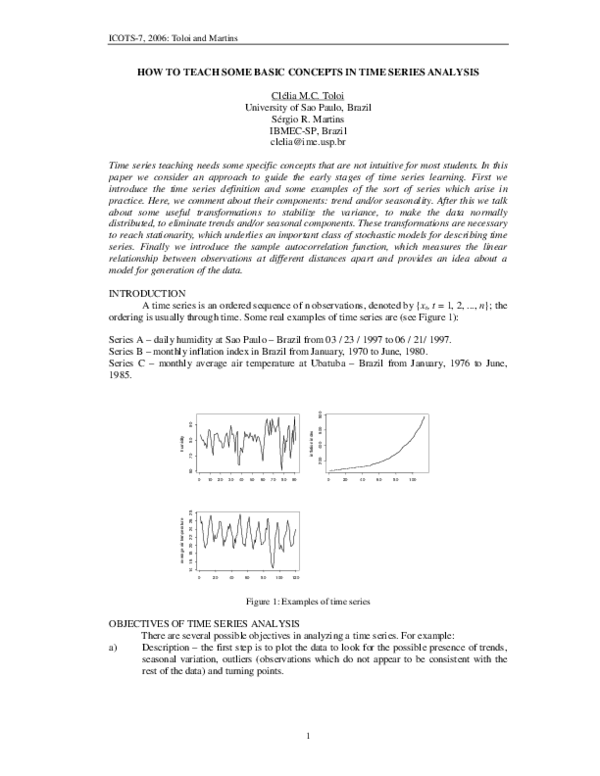 (PDF) How to Teach Some Basic Concepts in Time Series Analysis