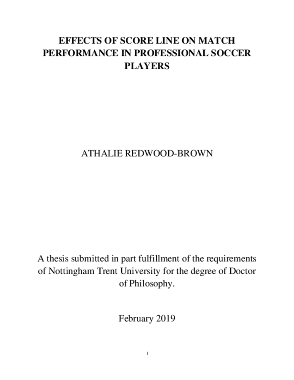 (PDF) Effects of score line on match performance in professional soccer ...