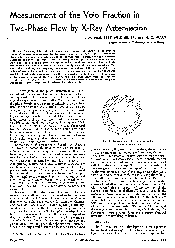 (PDF) Measurement of the void fraction in two-phase flow by x-ray attenuation