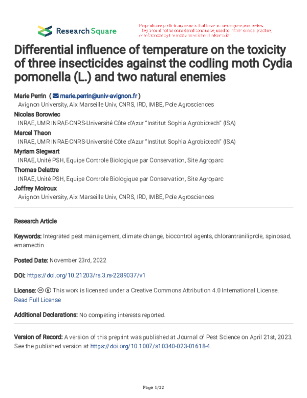(PDF) Differential influence of temperature on the toxicity of three insecticides against the ...