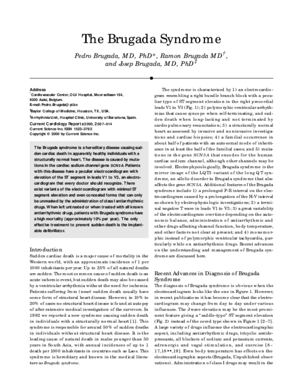 (PDF) The Brugada Syndrome