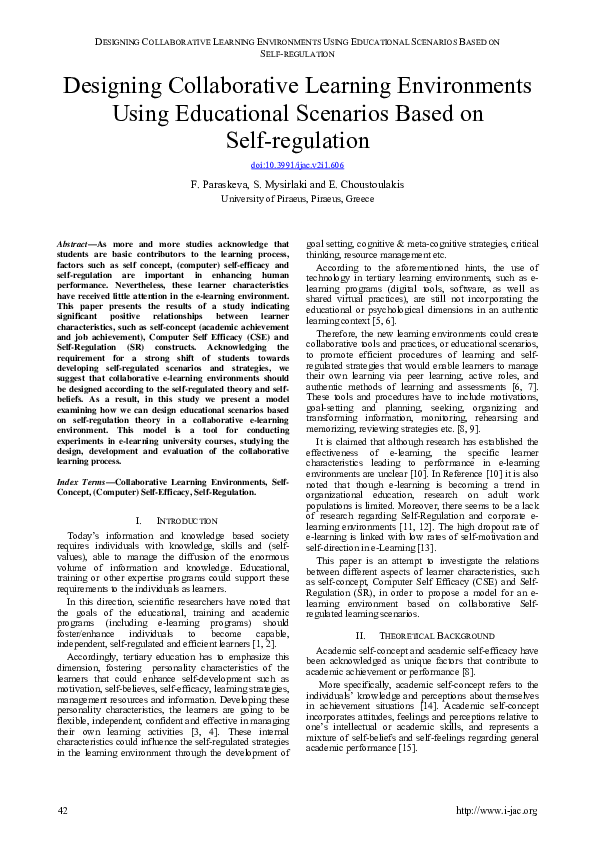 (PDF) Designing Collaborative Learning Environments Using Educational Scenarios Based on SR