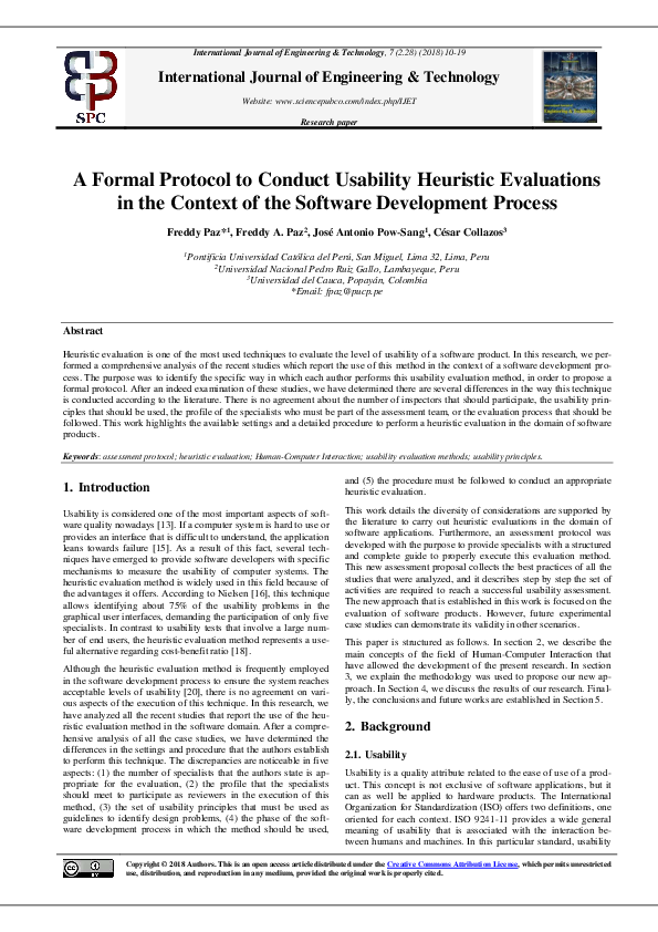 (PDF) A Formal Protocol to Conduct Usability Heuristic Evaluations in ...