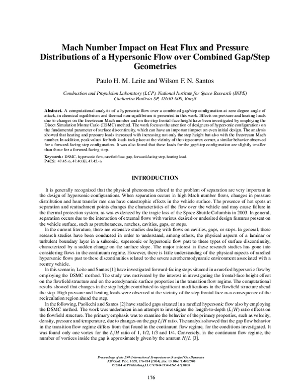 (PDF) Mach number impact on heat flux and pressure distributions of a hypersonic flow over ...