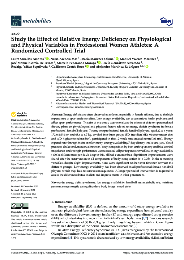 (PDF) Study the Effect of Relative Energy Deficiency on Physiological ...