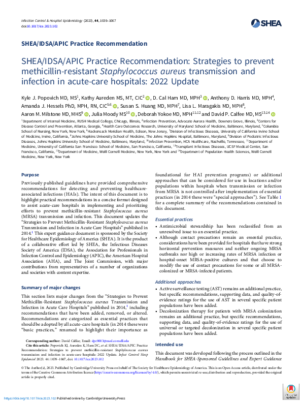 (PDF) SHEA/IDSA/APIC Practice Recommendation: Strategies to prevent ...