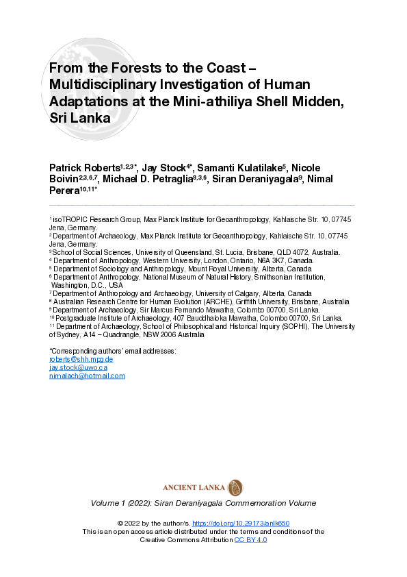 (PDF) From the Forests to the Coast -Multidisciplinary Investigation of ...