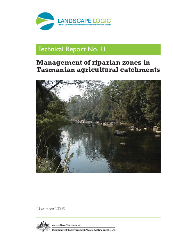 (PDF) Management of riparian zones in Tasmanian agricultural catchments