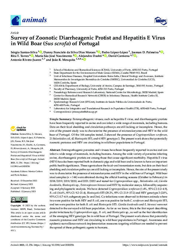 (PDF) Survey of Zoonotic Diarrheagenic Protist and Hepatitis E Virus in ...