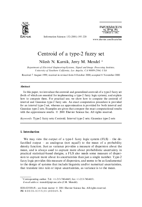 (PDF) Centroid of a type-2 fuzzy set