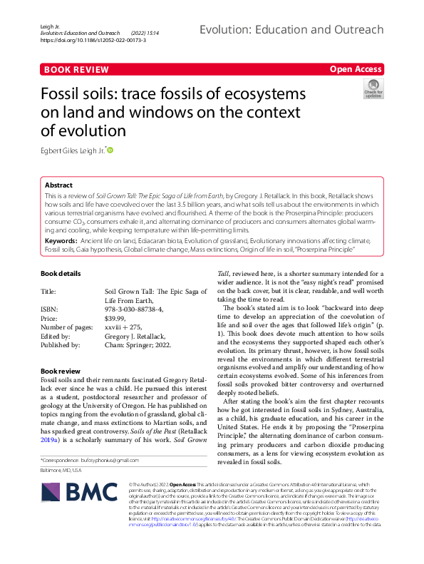 (PDF) Fossil soils: trace fossils of ecosystems on land and windows on ...