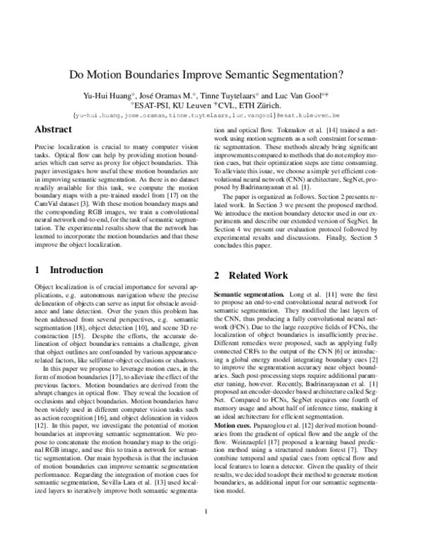 (PDF) Do motion boundaries improve semantic segmentation