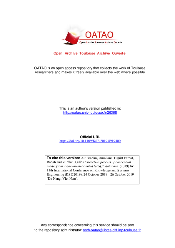 (PDF) Extraction process of conceptual model from a document-oriented ...