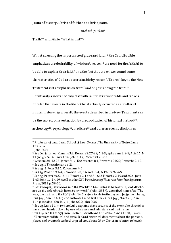 (PDF) Jesus of History, Christ of Faith: One Christ Jesus