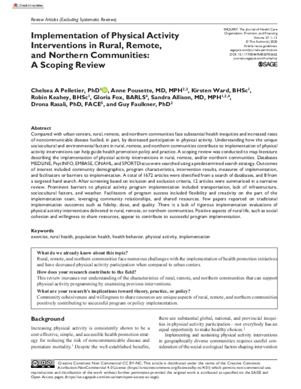 (PDF) Implementation of a physical activity intervention for people with rheumatoid arthritis: A ...
