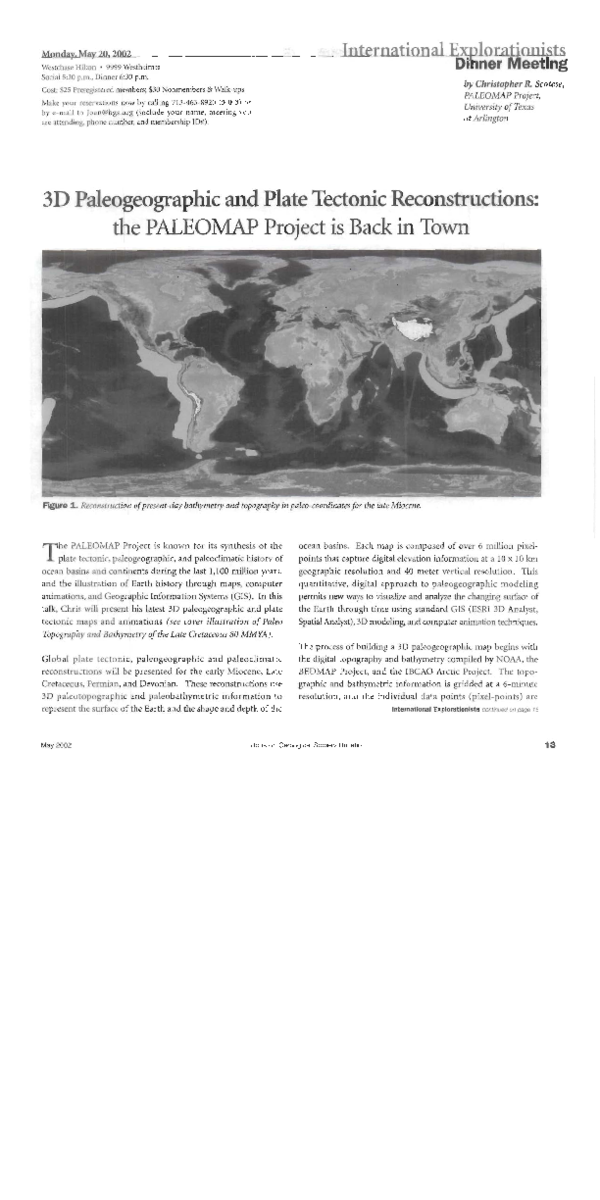 (PDF) Abstract: 3D Paleogeographic and Plate Tectonic Reconstructions: the PALEOMAP Project is ...