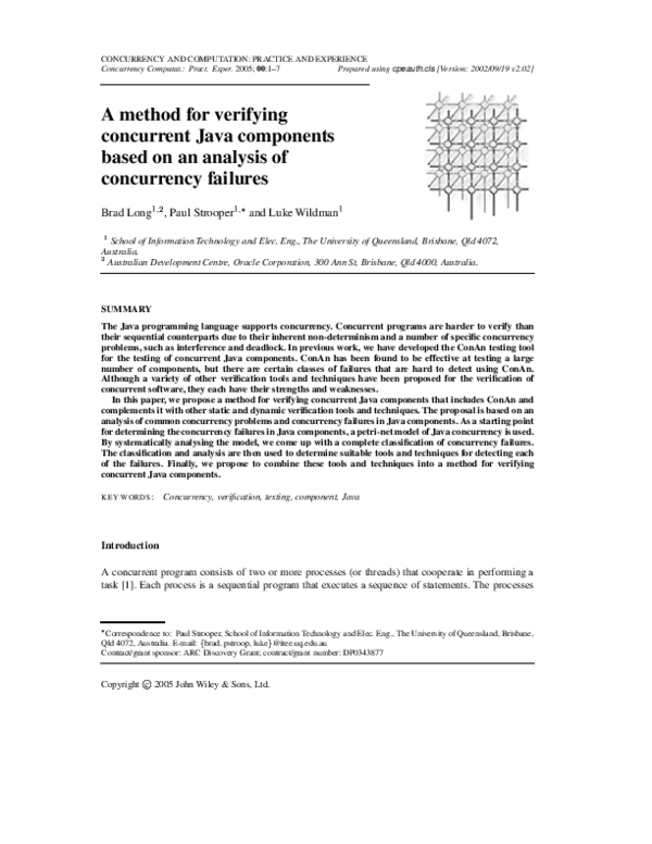 (PDF) A method for verifying concurrent Java components based on an ...