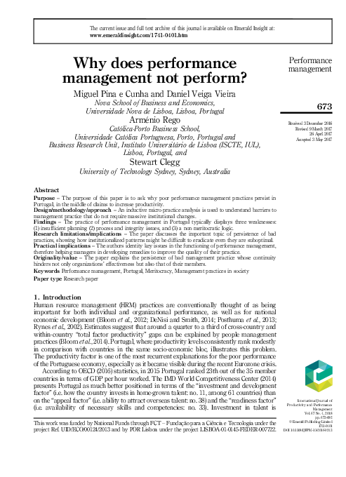 (PDF) Why does performance management not perform?