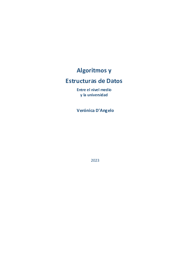(PDF) Algoritmos y estructuras de datos. Verónica D'Angelo