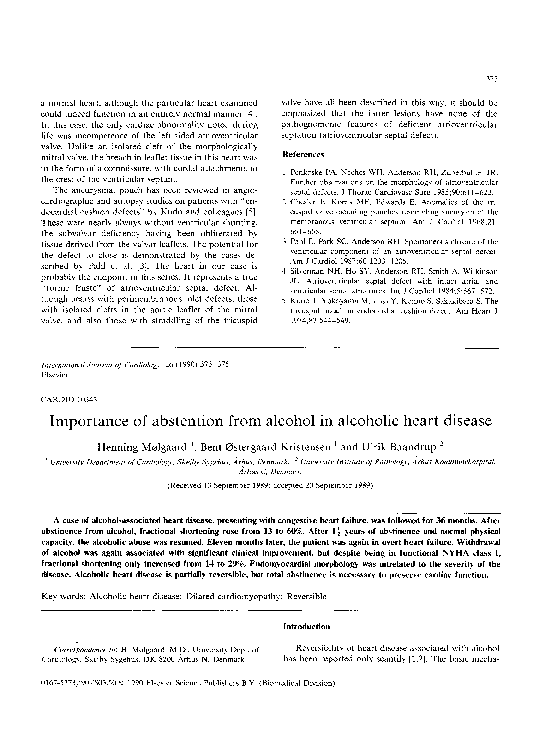 (PDF) Importance of abstention from alcohol in alcoholic heart disease