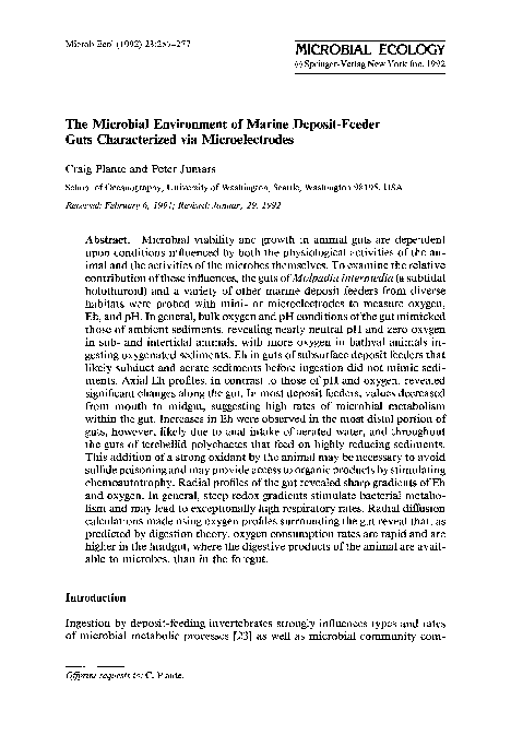 (PDF) The microbial environment of marine deposit-feeder guts ...