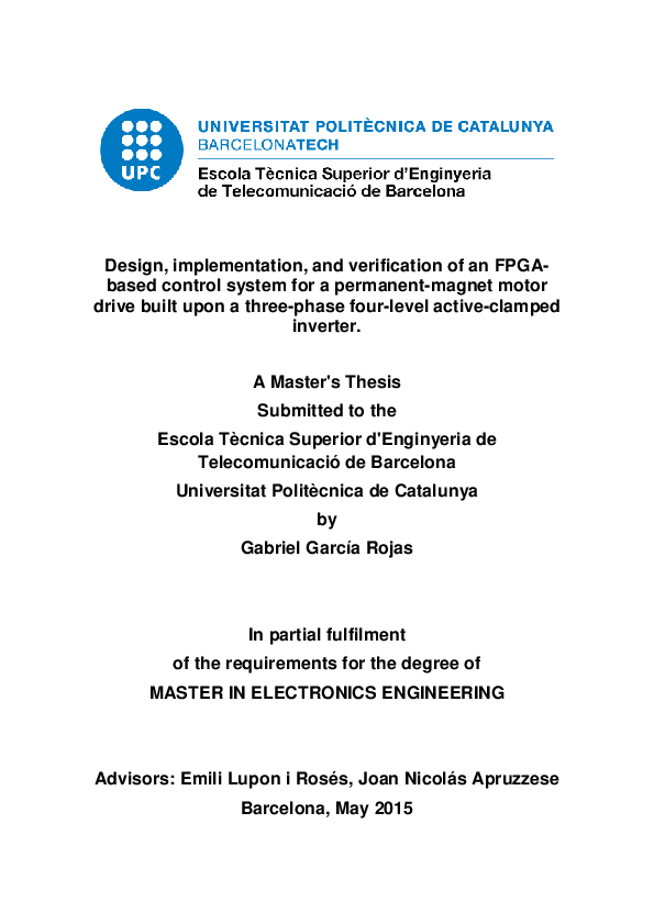 Pdf Design Implementation And Verification Of An Fpga Based Control System For A Permanent