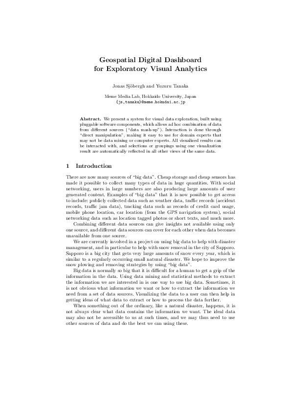 (PDF) Geospatial Digital Dashboard for Exploratory Visual Analytics