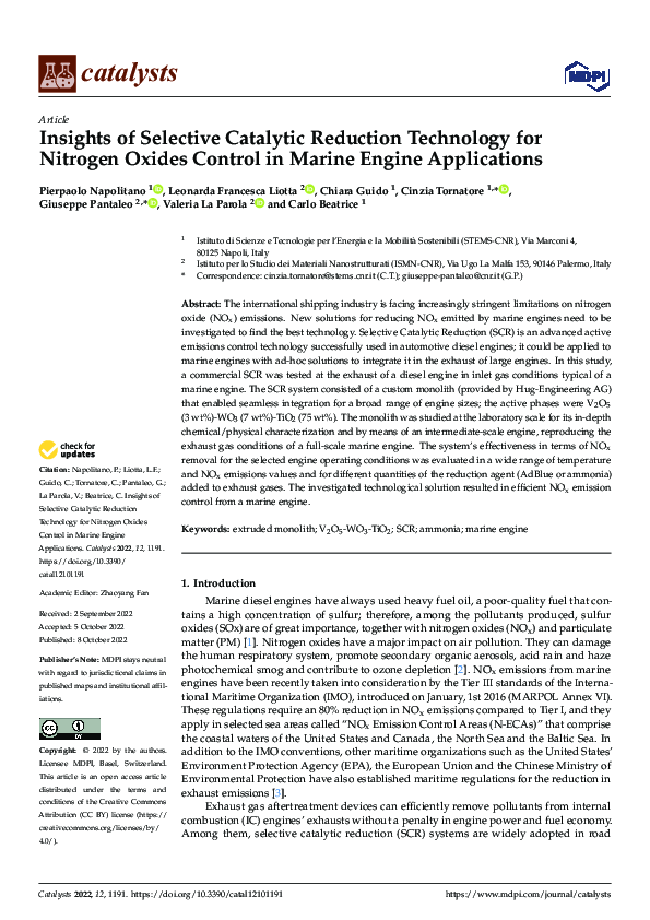 (PDF) Insights of Selective Catalytic Reduction Technology for Nitrogen ...