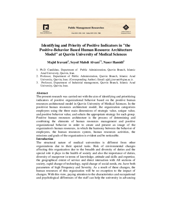 (PDF) Identifying and Priority of Positive Indicators in "the Positive ...