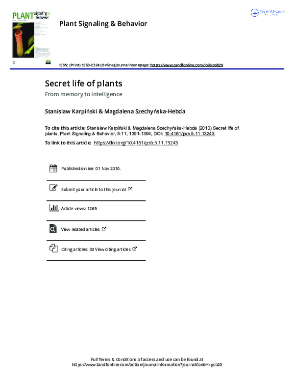 (PDF) Secret life of plants