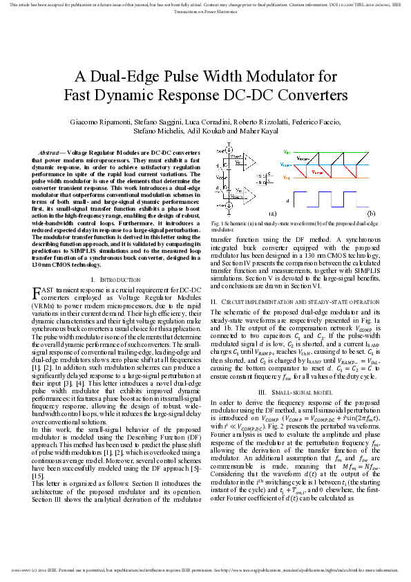 (PDF) A Dual-Edge Pulsewidth Modulator for Fast Dynamic Response DC–DC ...