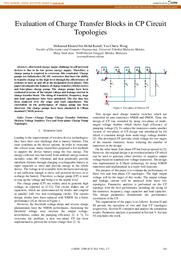 (PDF) Evaluation of Charge Transfer Blocks in CP Circuit Topologies
