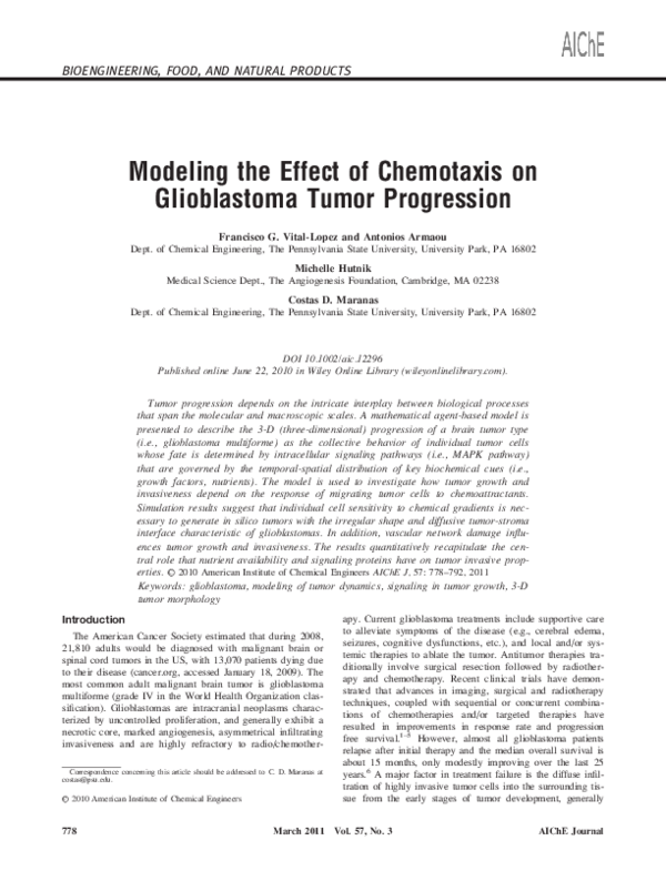 (PDF) Modeling the effect of chemotaxis on glioblastoma tumor progression