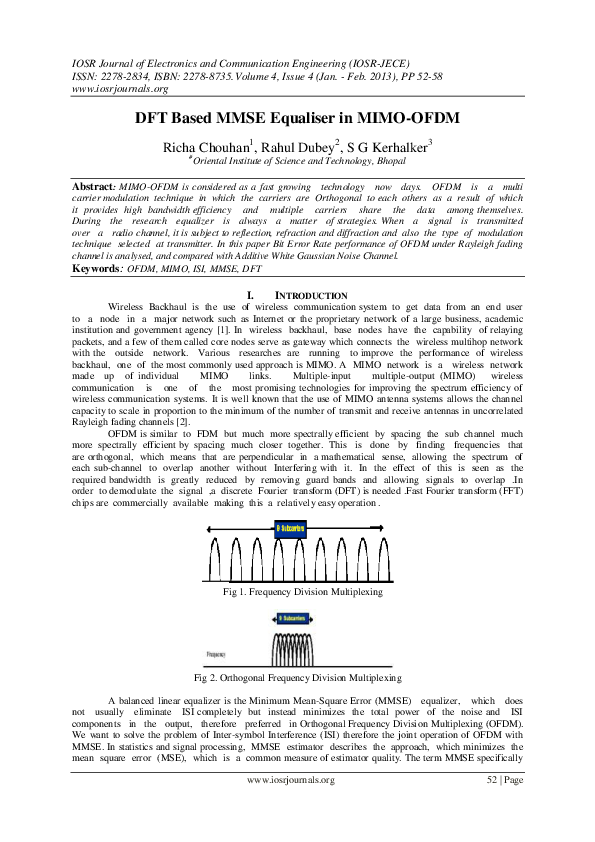 (PDF) DFT Based MMSE Equaliser in MIMO-OFDM