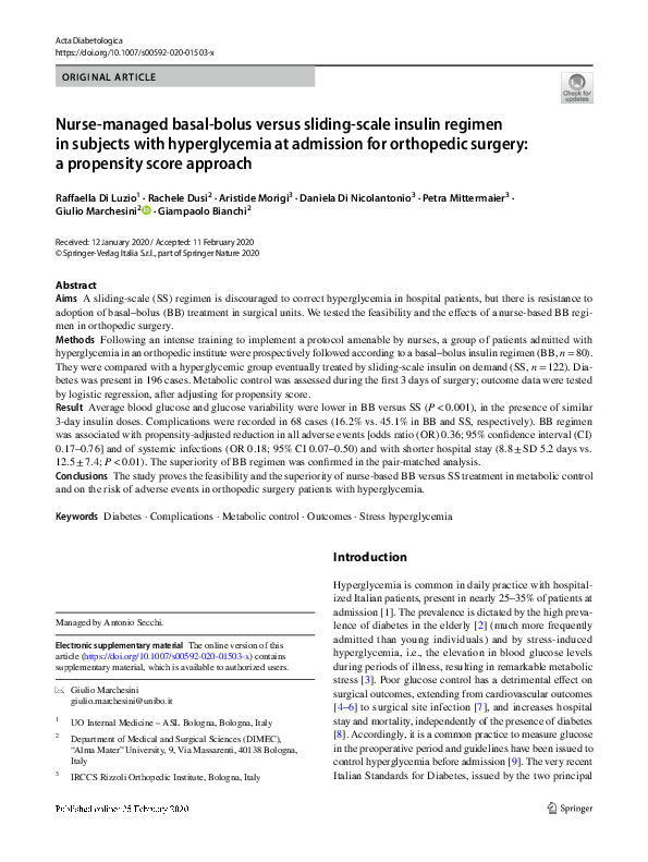 (PDF) Nurse-managed basal-bolus versus sliding-scale insulin regimen in ...