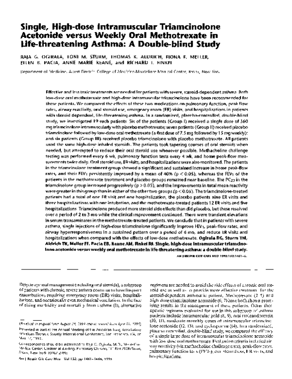 (PDF) Single, high-dose intramuscular triamcinolone acetonide versus ...