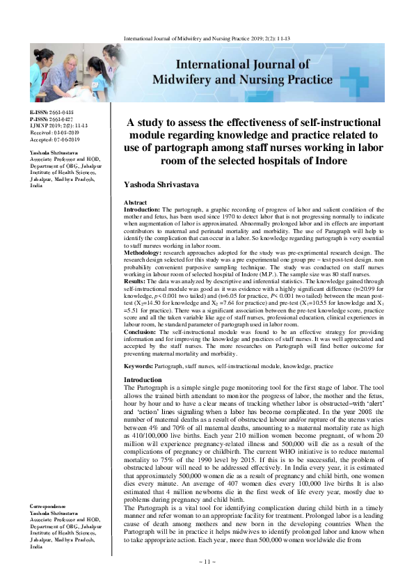 (PDF) A study to assess the effectiveness of self-instructional module regarding knowledge and ...