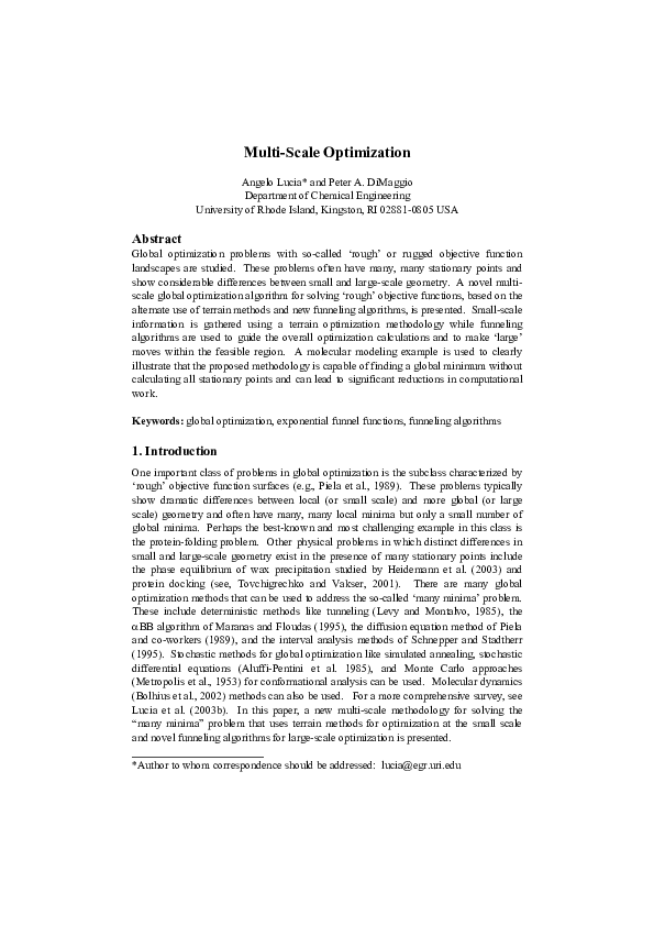 (PDF) Multi-scale optimization