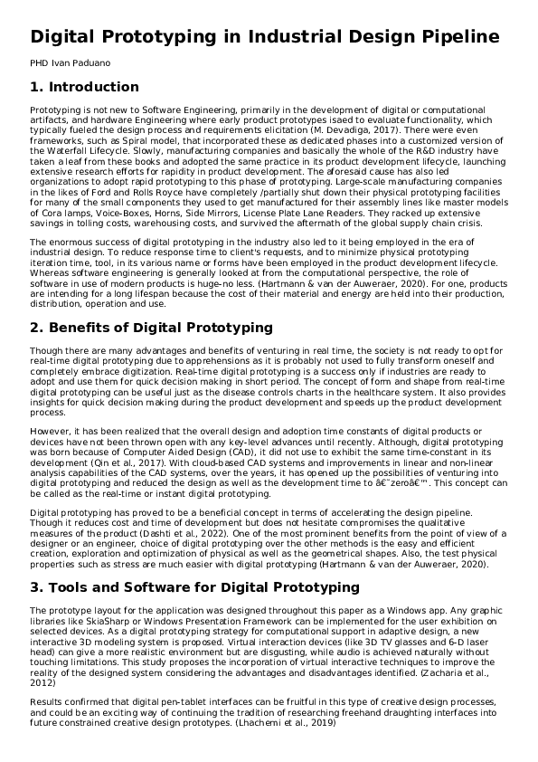 (PDF) Digital Prototyping in Industrial Design Pipeline