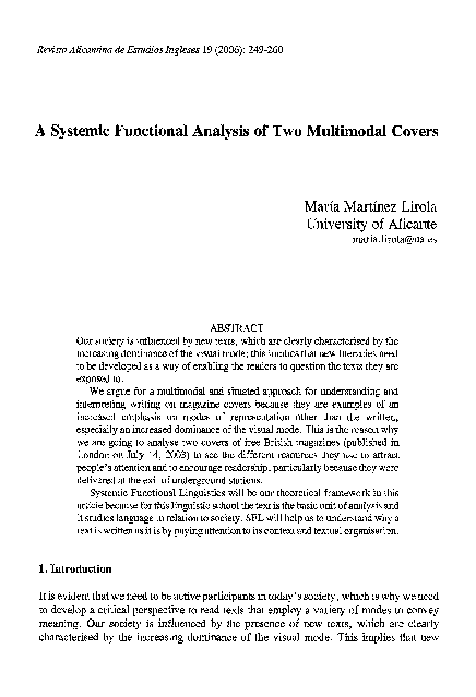 (PDF) A systemic functional analysis of two multimodal covers