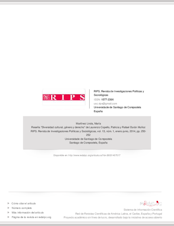 (PDF) Reseña "Diversidad cultural, género y derecho" de Laurenzo ...