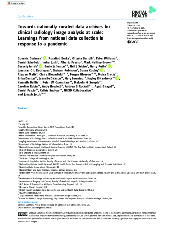 (PDF) Towards nationally curated data archives for clinical radiology ...