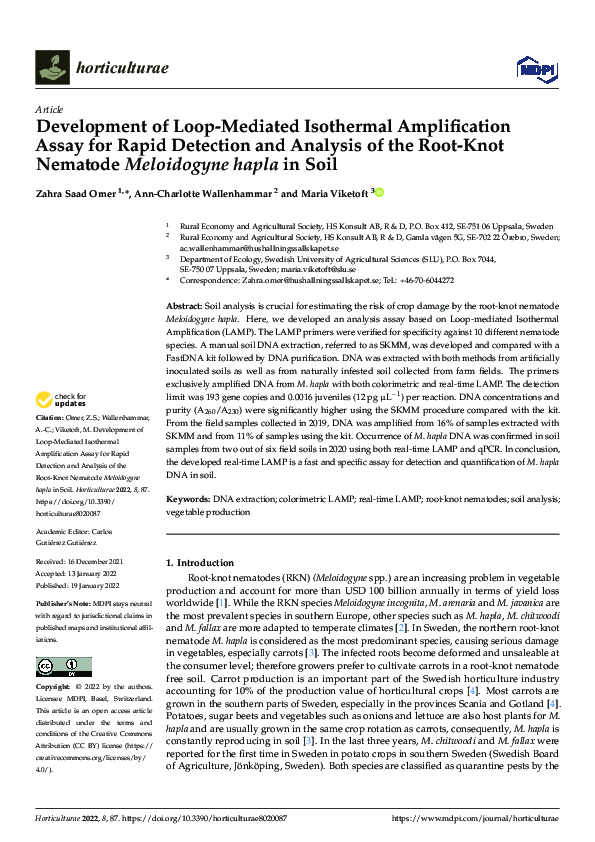 (PDF) Development of Loop-Mediated Isothermal Amplification Assay for Rapid Detection and ...