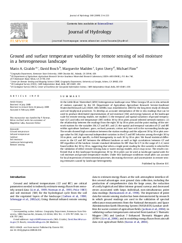 (PDF) Ground and surface temperature variability for remote sensing of ...