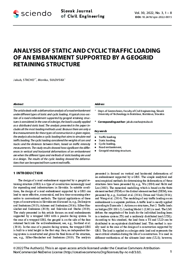 (PDF) Analysis of Static and Cyclic Traffic Loading of an Embankment Supported by a Geogrid ...