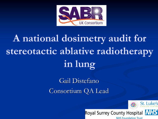(PDF) A national dosimetry audit for stereotactic ablative radiotherapy ...