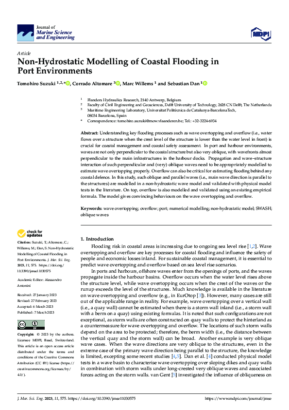 (PDF) Non-Hydrostatic Modelling of Coastal Flooding in Port Environments